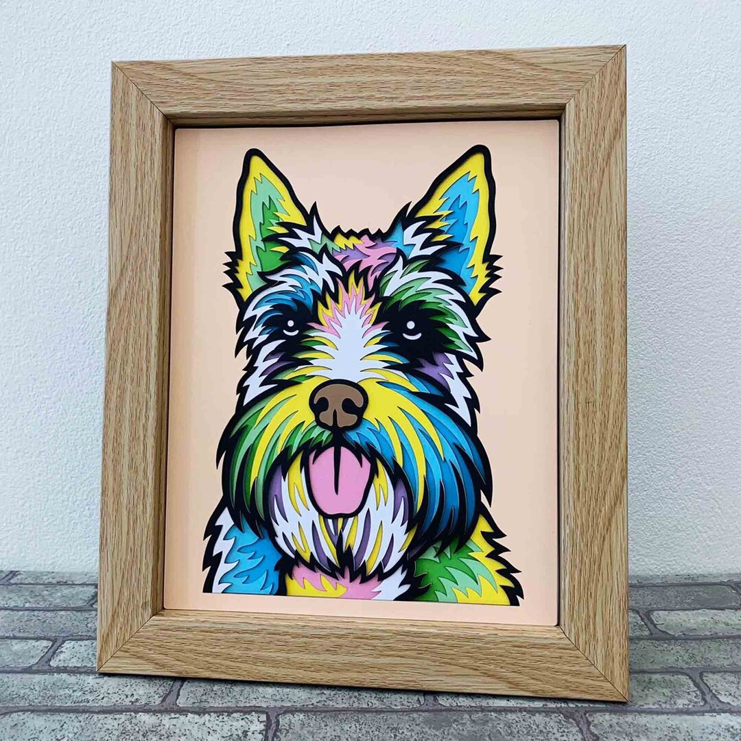 Scottish Terrier 3D Layer SVG/ Colorful Dog 3D Mandala/ 3D Dog Shadow ...
