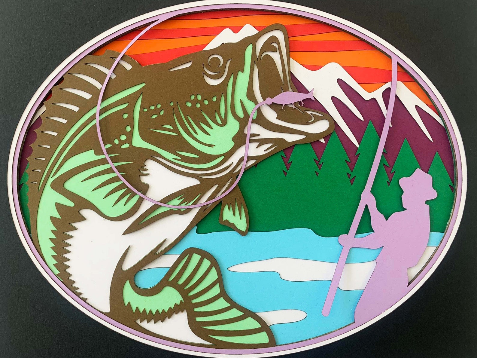 3D Fishing SVG/ Shadow Box Fish SVG/ If I've Gone Missing - Etsy