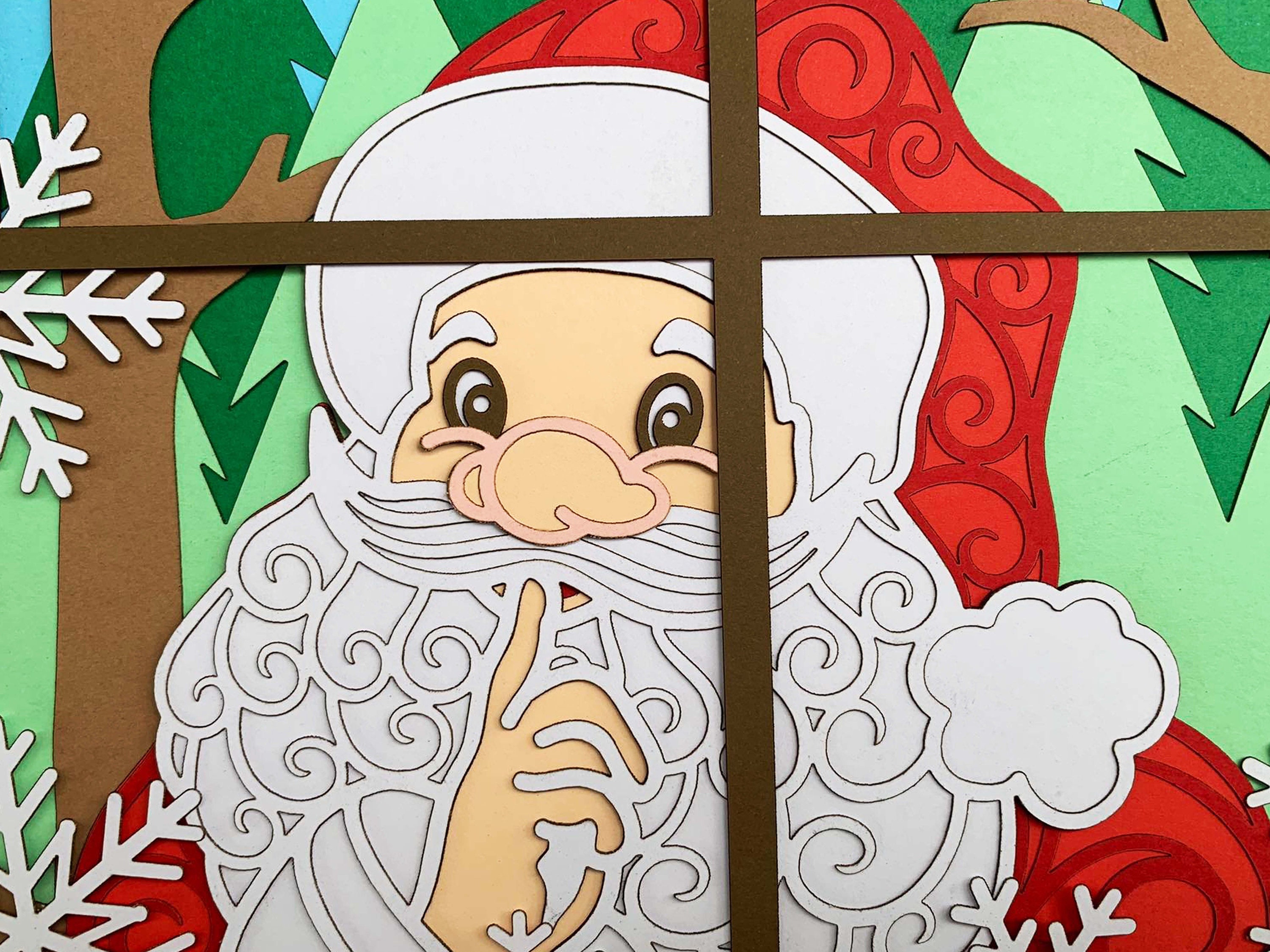 3D Santa at the Window Shadow Box SVG/ Christmas Home - Etsy