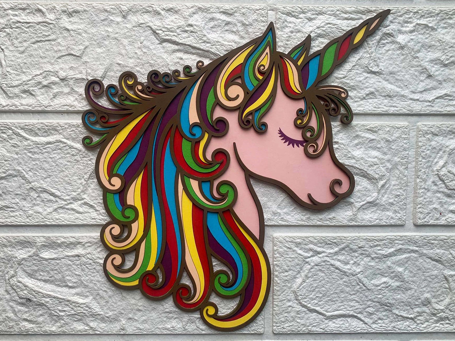 Rainbow Unicorn 3D Mandala SVG/ Birthday Gift for Baby Girl/ - Etsy