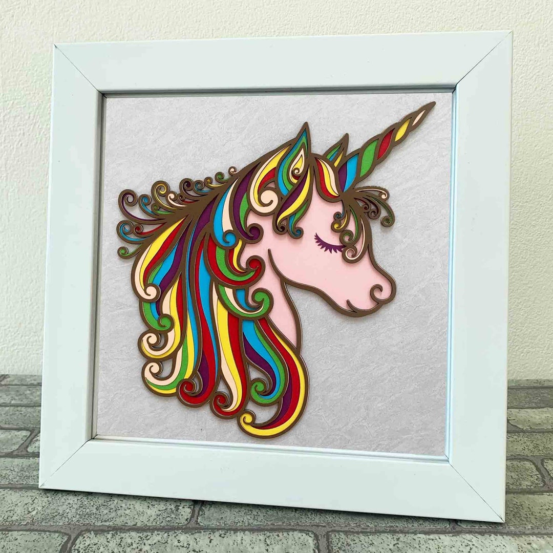 Rainbow Unicorn 3D Mandala SVG/ Birthday Gift for Baby Girl/ - Etsy