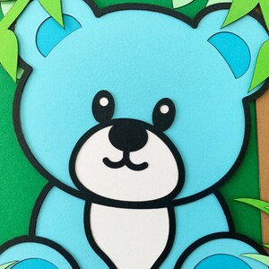 Teddy Bear Shadow Box SVG/ Cub Baby Shower 3D Layer SVG/ Woodland ...