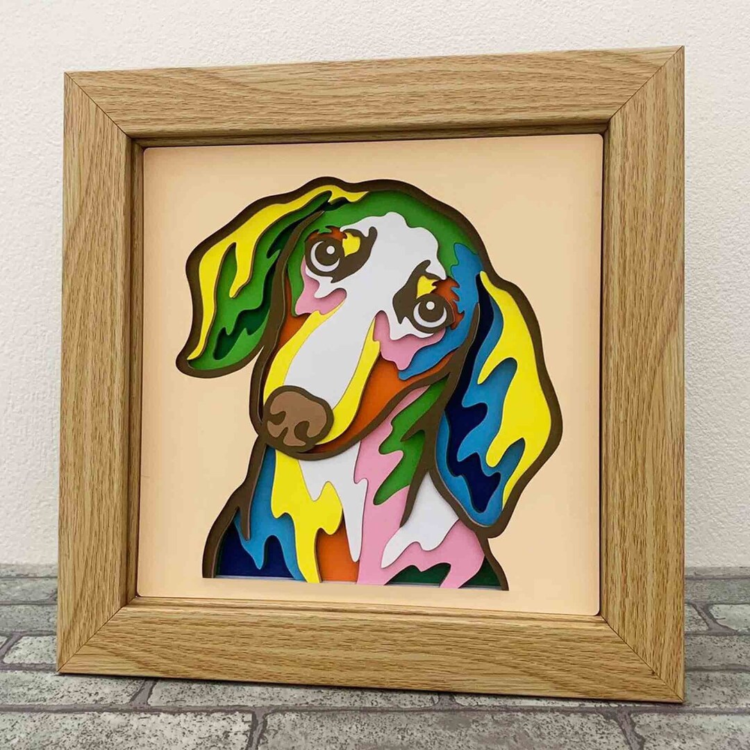 3D Dog Layered SVG/ Dachshund 3D Mandala/ Colorful Dog SVG/ 3D Dog ...