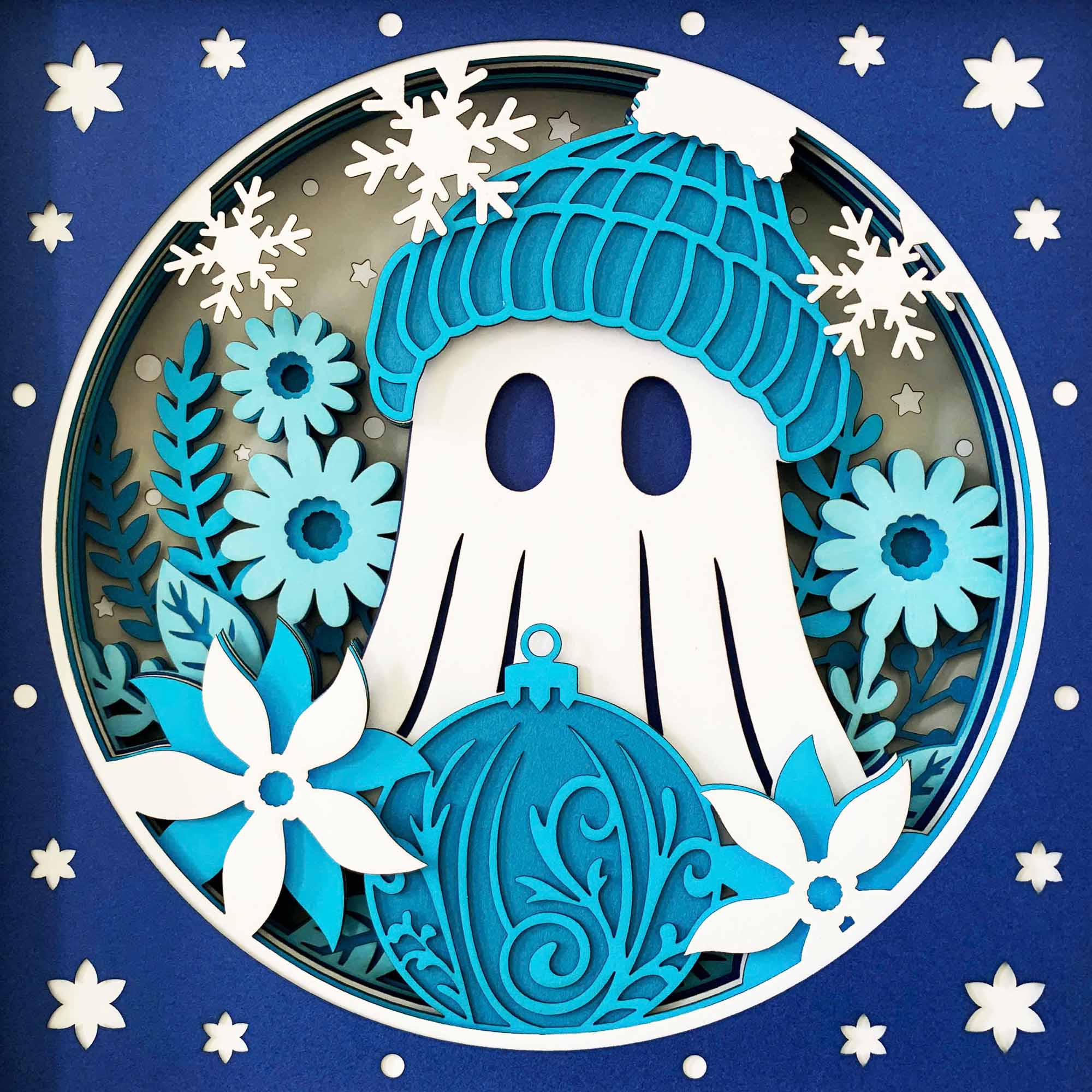 Winter Ghost Shadow Box SVG, Layered Cardstock Craft (digital Download ...