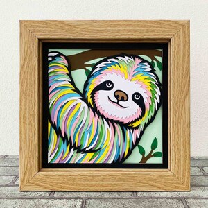 Sloth 3D Layered SVG for Cardstock/ Colorful Sloth Multilayer Cardstock ...