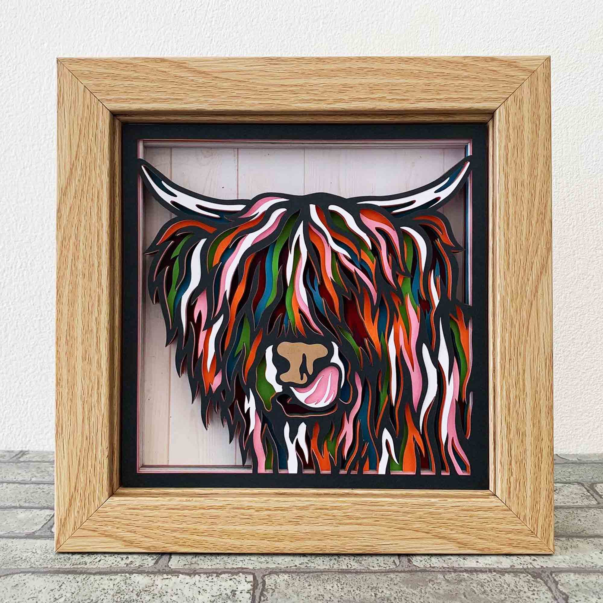 3D Layered Highland Cow SVG Bundle/ Colorful Cow Wall Art/ - Etsy UK