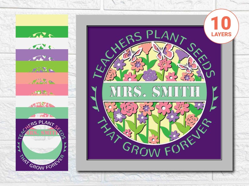 Personalized Teacher 3D Shadow Box SVG/ Teachers Plant Seeds - Etsy UK