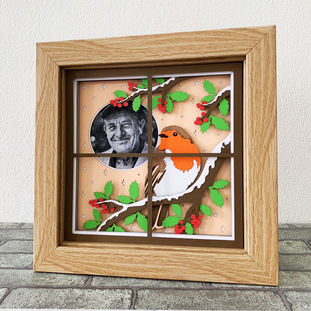 Personalize Robin Memorial Shadow Box SVG / Robin at Window Shadow Box ...