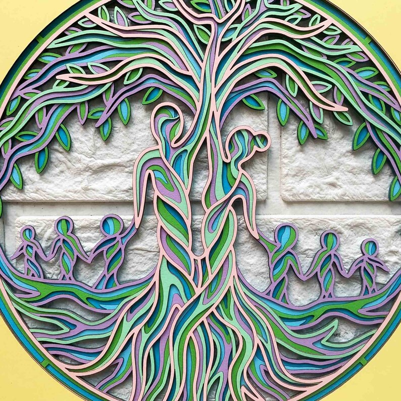 Family Tree of Life 3D Mandala SVG Five Children/ Family - Etsy
