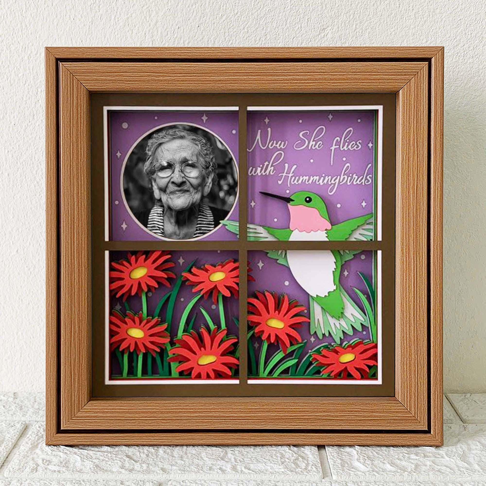 Personalized Hummingbird Memorial Shadow Box SVG, Cricut Silhouette ...