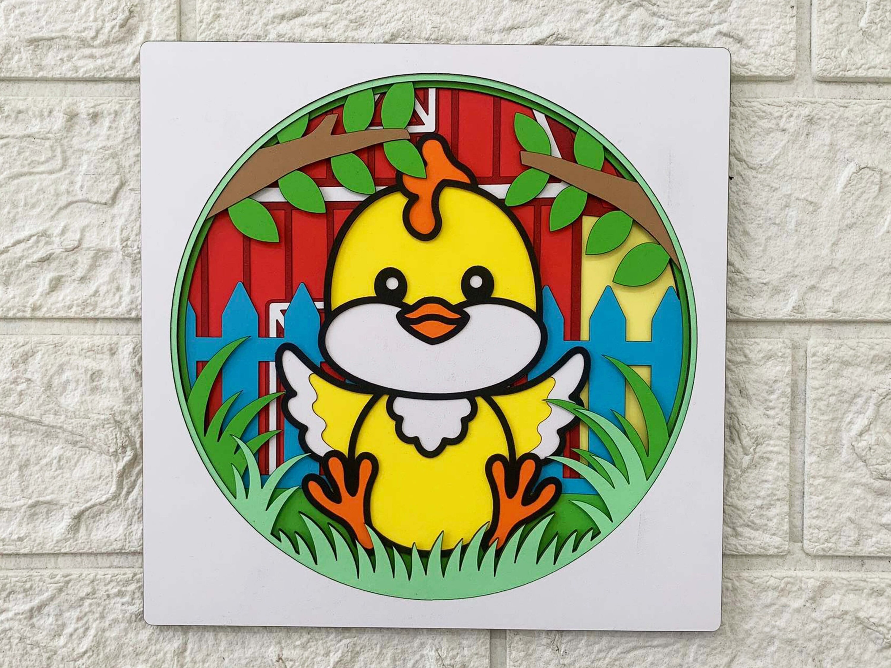 Chicken Shadow Box SVG/ Farm Animal Cricut/ Nursery Room - Etsy