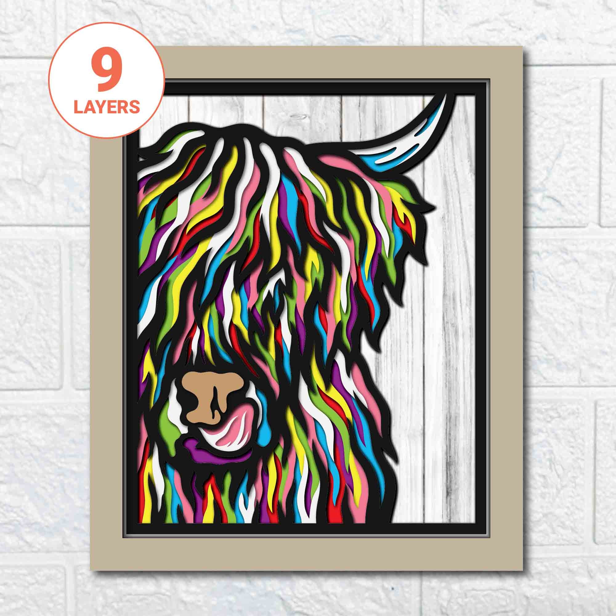 Highland Cow 3D Layered SVG/ Multicolor Cow Cardstock/ Cow - Etsy UK