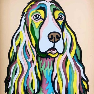 3D Dog Layered SVG/ English Cocker Spaniel 3D SVG/ Dog Pop Art 3D ...