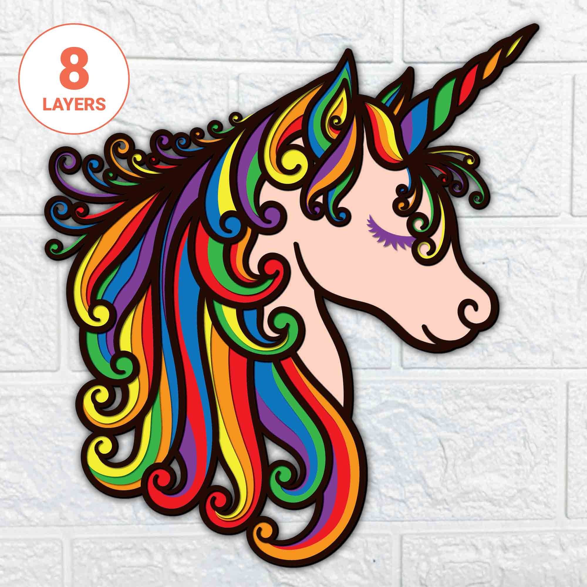 Rainbow Unicorn 3D Mandala SVG/ Birthday Gift for Baby Girl/ - Etsy