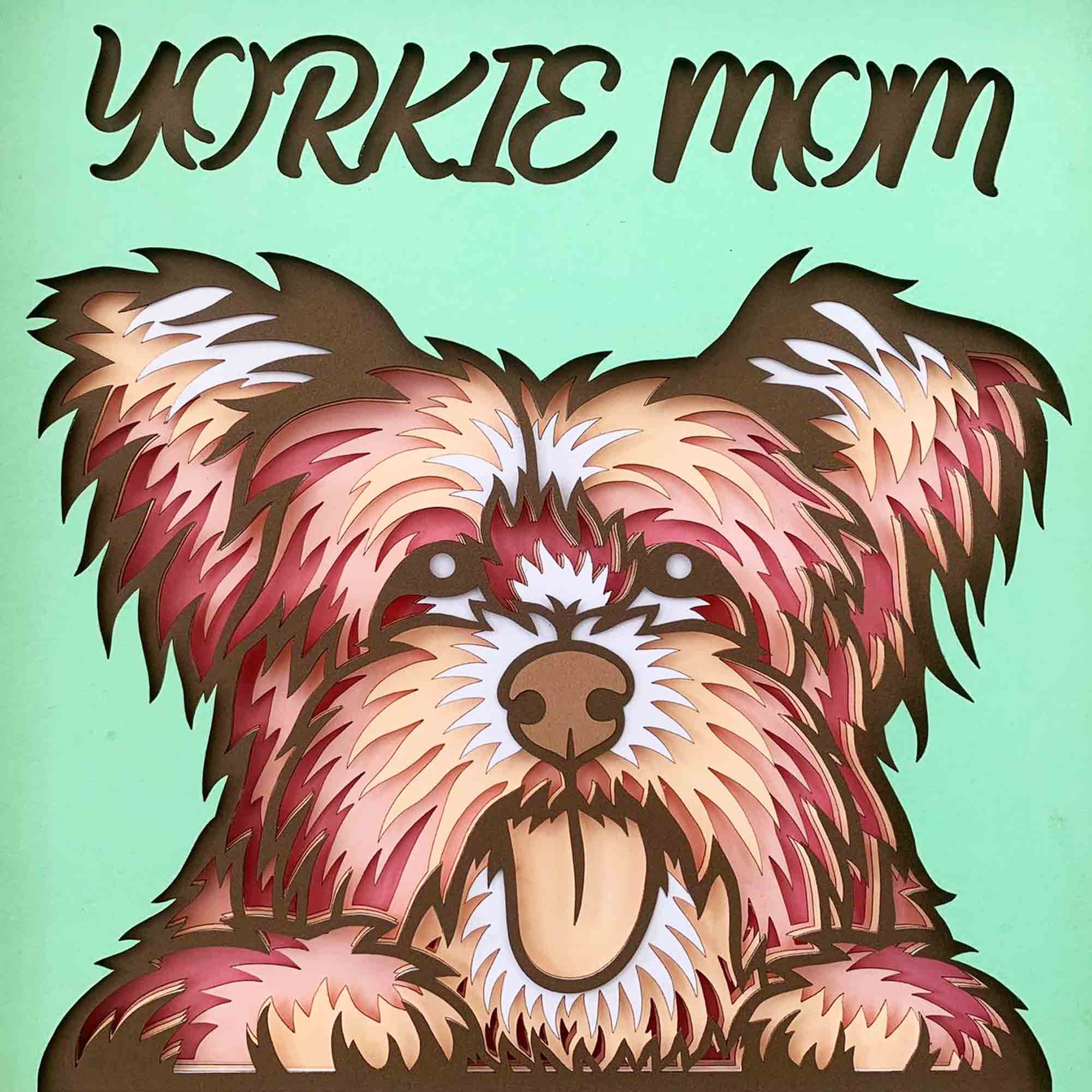 Peeking Yorkie Puppy 3D Layered SVG/ Yorkshire Terrier Mandala/ 3D Dog ...