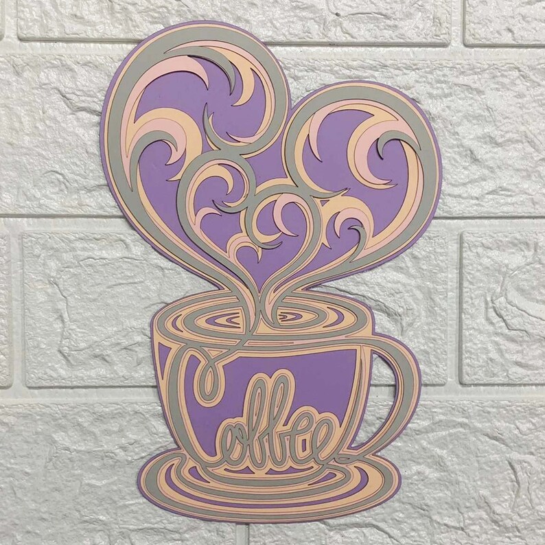 Coffee Cup With Heart Mandala SVG/ Multilayer for Laser/ - Etsy