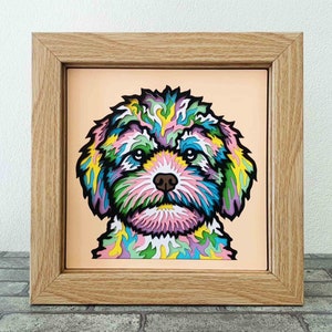 Cavapoo 3D Layered SVG for Cardstock/ 3D Cavoodle Shadow Box/ Colorful ...
