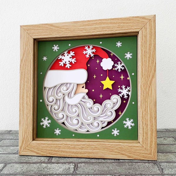 Santa Shadow Box - Etsy