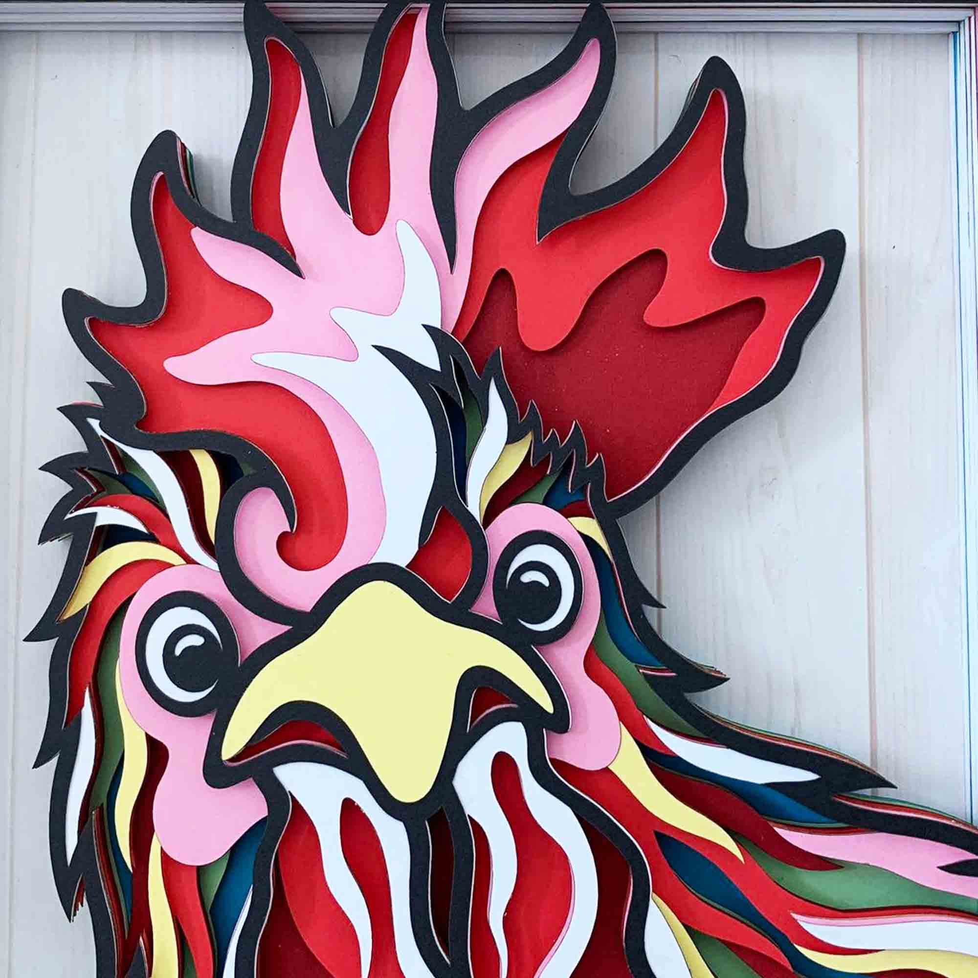 Peeking Rooster 3D Layered SVG for Cardstock/ Colorful Chicken - Etsy ...