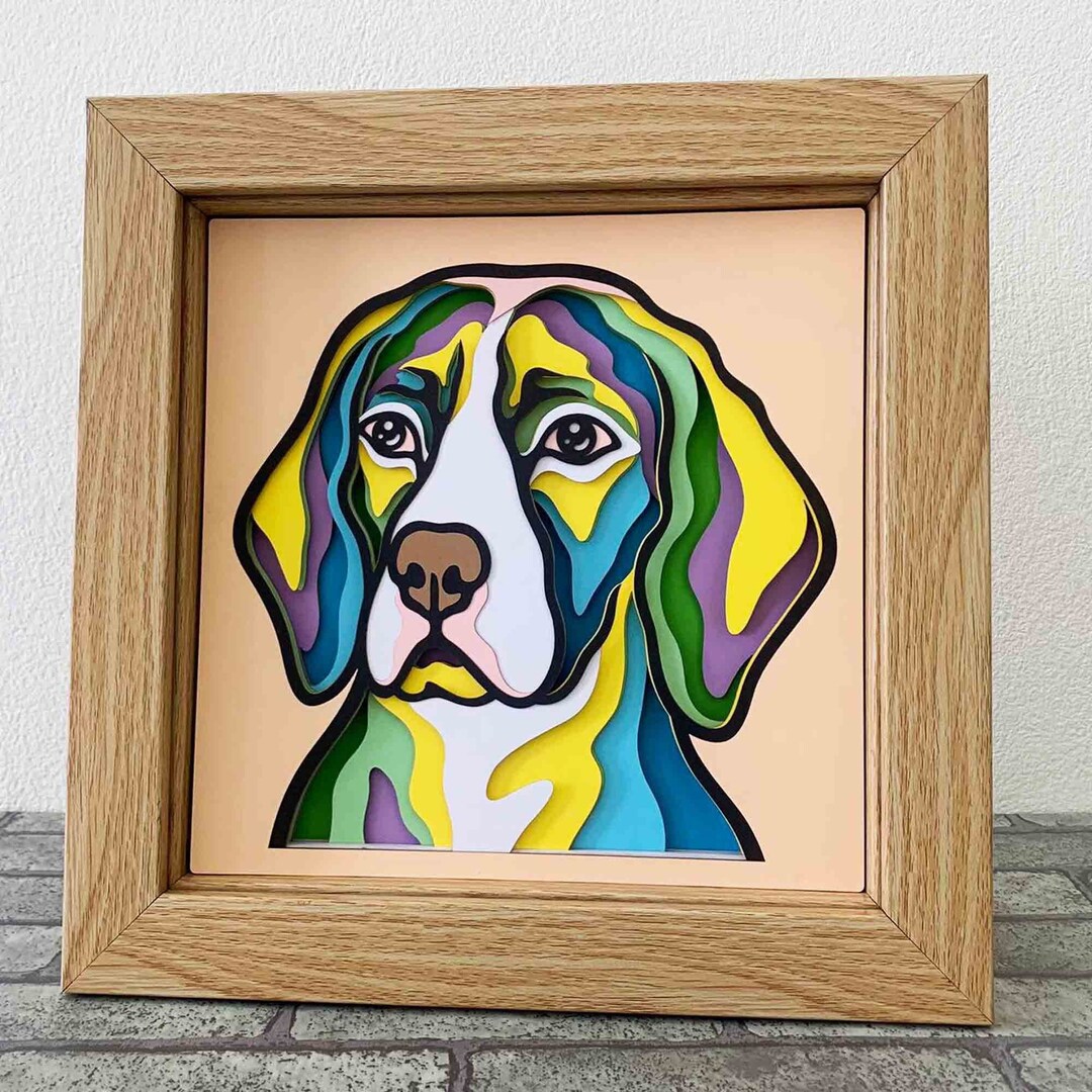 Beagle 3D Layered SVG/ Colorful Dog 3D Mandala/ 3D Dog Shadow Box ...