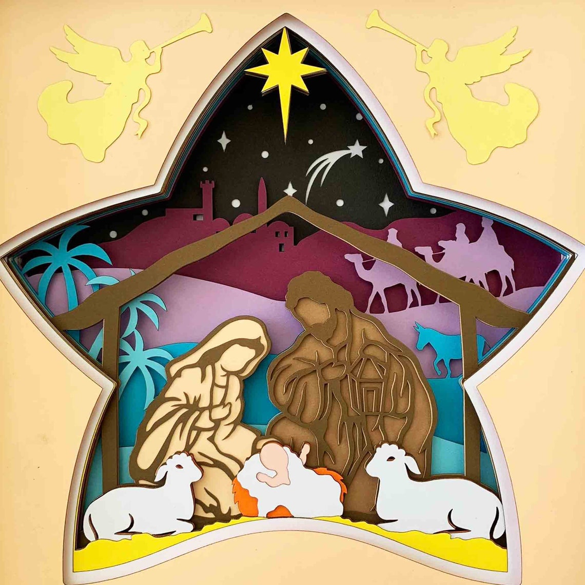 3D Nativity Shadow Box SVG/ Nativity 3D Cardstock/ Christmas Home Decor ...