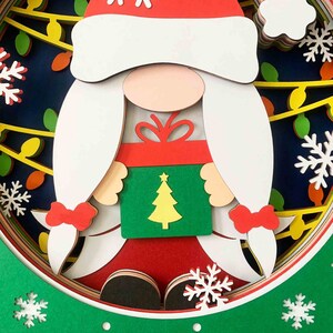 Christmas Gnome 3D Shadow Box SVG/ Cute Gnome Shadow Box/ Christmas ...