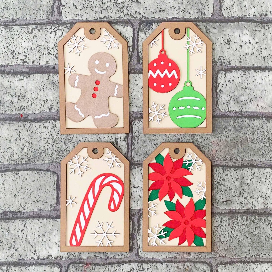 Christmas Gift Tags Bundle for Cardstock/ Layered Papercraft Christmas ...