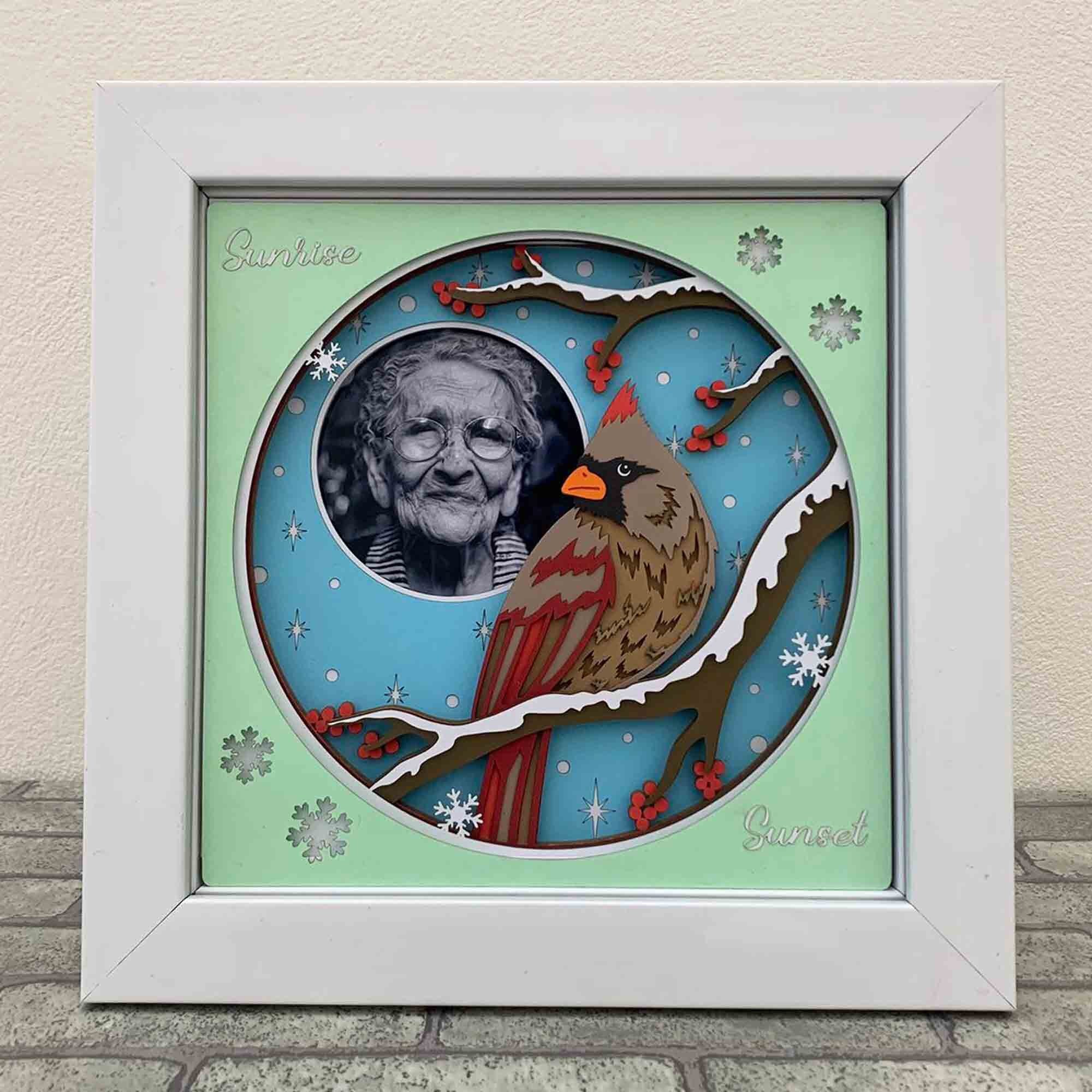 3D Cardinal Memorial SVG Female Cardinal/ Personalized - Etsy