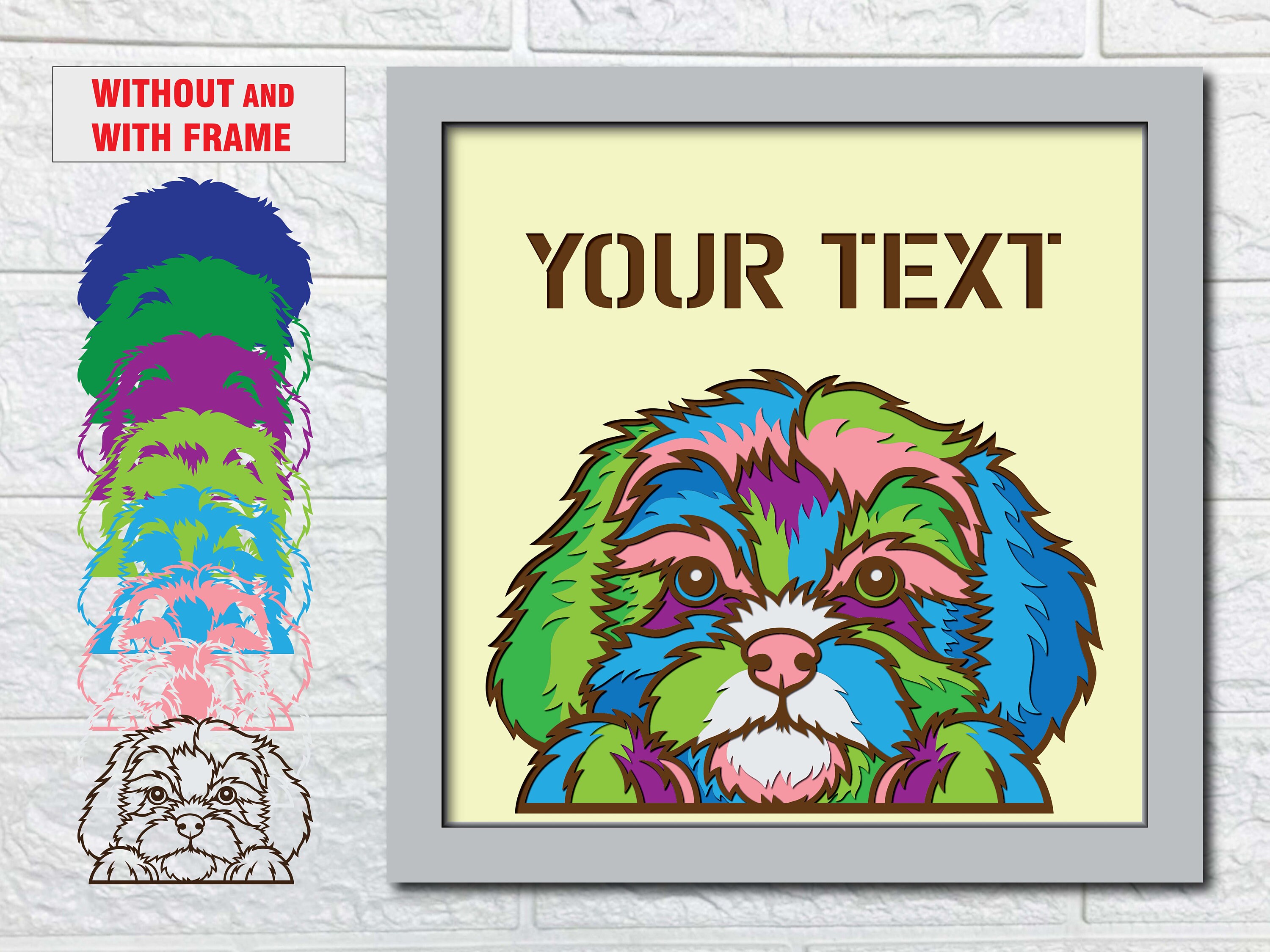 Peeking Cavapoo Puppy 3D Layered SVG/ Colorful Cavapoo | Etsy