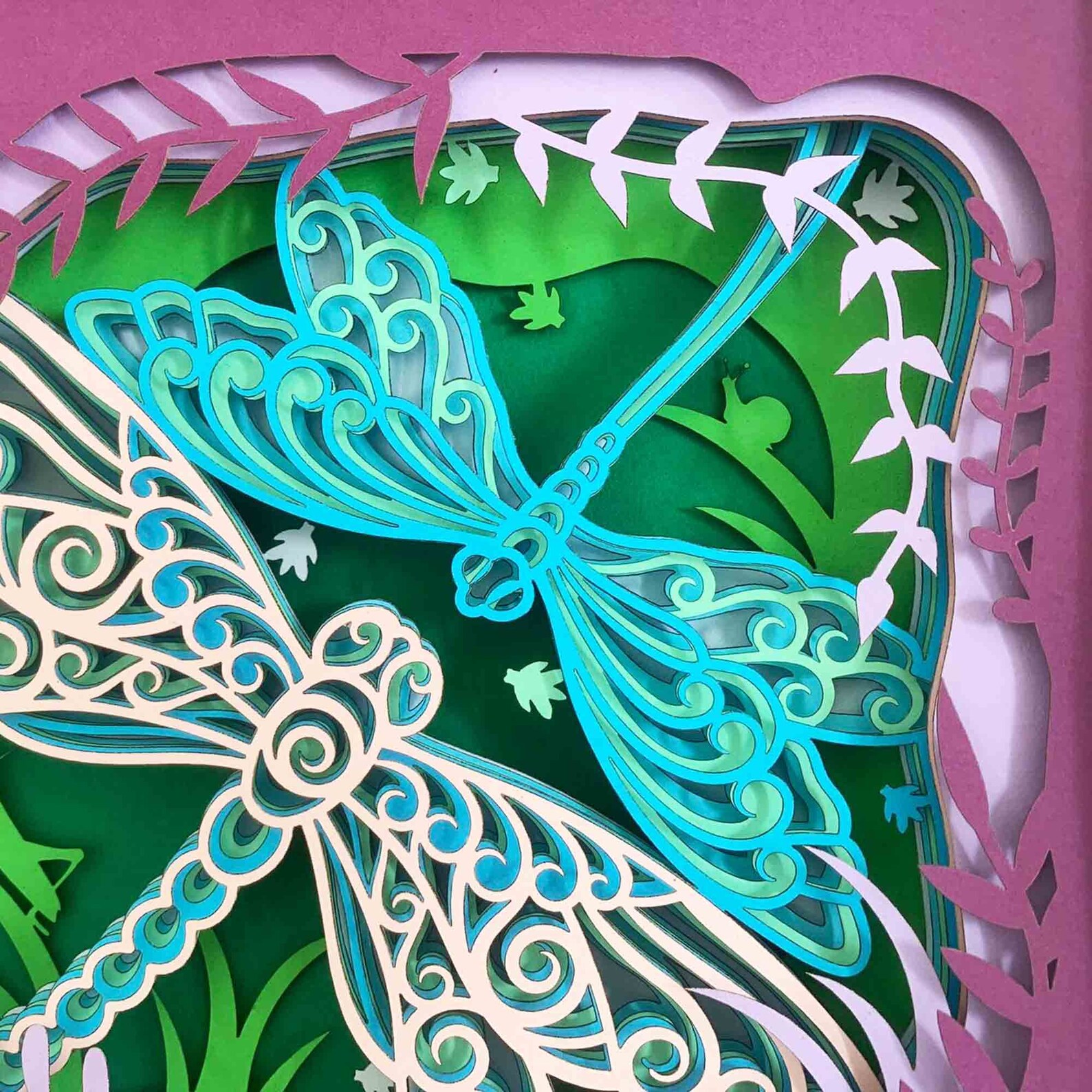 Dragonflies 3D Shadow Box SVG/ Multilayer Dragonfly Mandala/ - Etsy