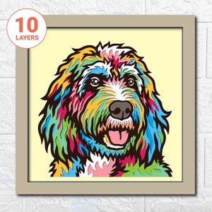 Cockapoo 3D Layer SVG/ Colorful Dog 3D Mandala/ 3D Dog Shadow Box ...