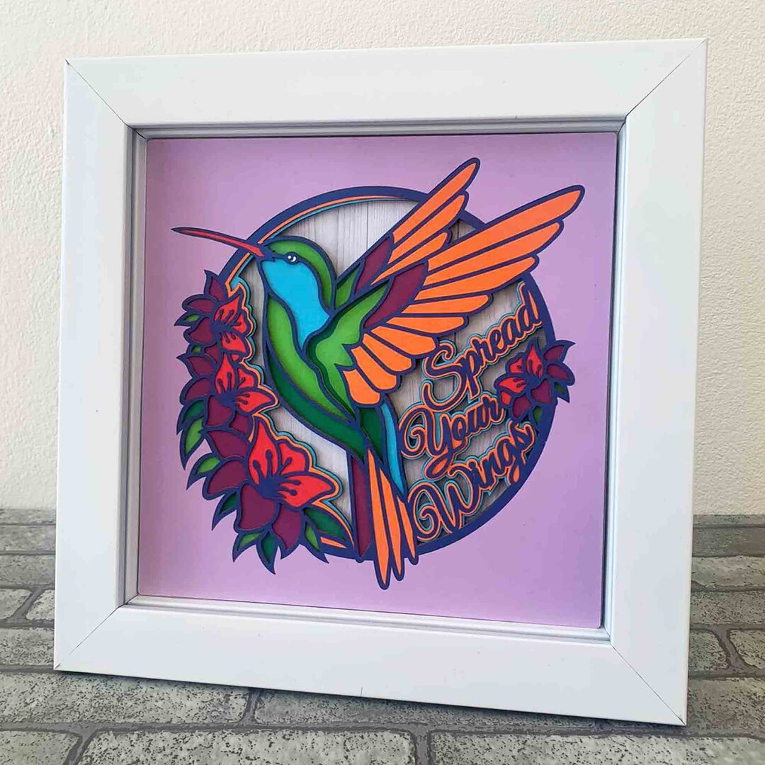 Hummingbird 3D Layer SVG/ Hummingbird Shadow Box/ Spread Your Wings ...