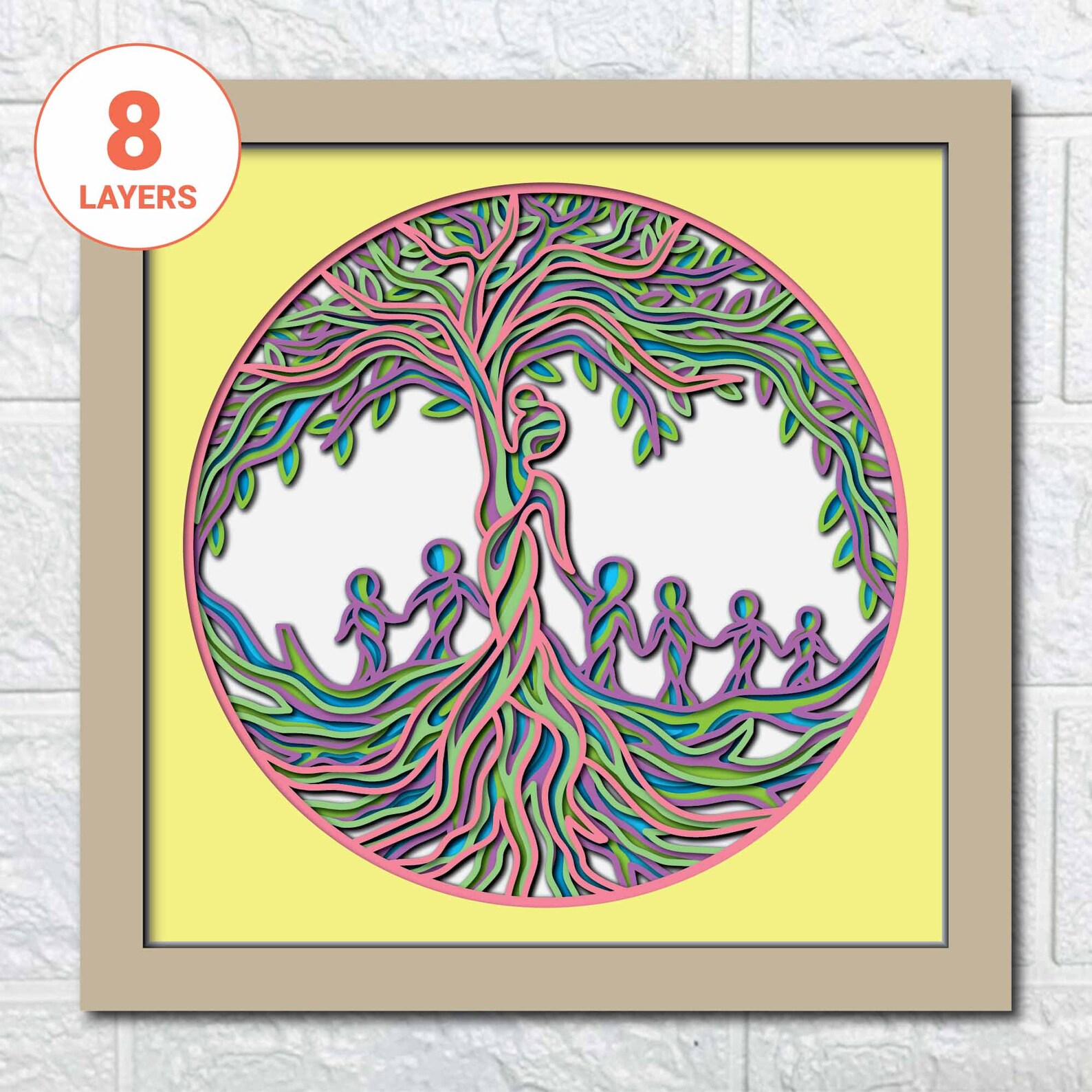 Mom of Six 3D Mandala SVG/ Mother Tree of Life Mandala/ Multilayer ...