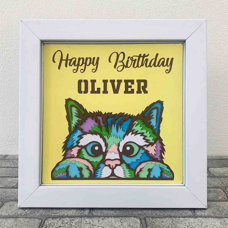 Peeking Cat 3D Shadow Box SVG, Layered Kitten (digital Download) - Etsy