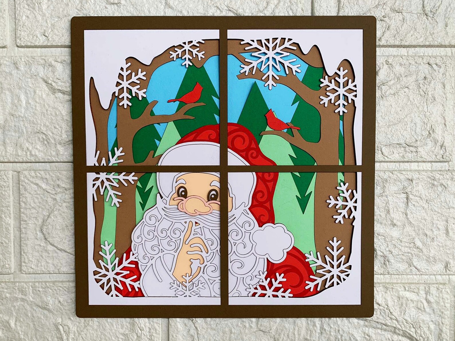 3D Santa at the Window Shadow Box SVG/ Christmas Home - Etsy