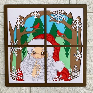 3D Santa at the Window Shadow Box SVG/ Christmas Home - Etsy