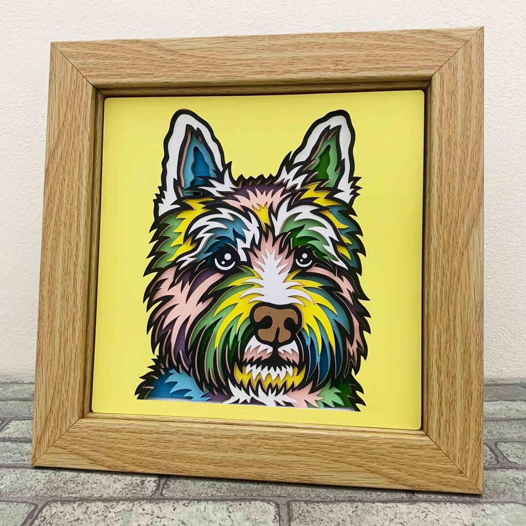 Westie 3D Layered SVG/ Colorful Dog 3D Mandala/ 3D Dog Shadow Box/ West ...