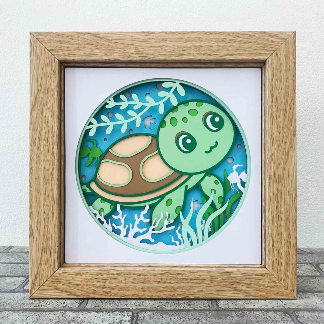 Turtle Shadow Box SVG/ 3D Animal SVG/ Nursery Room Decor/ Birthday Gift ...