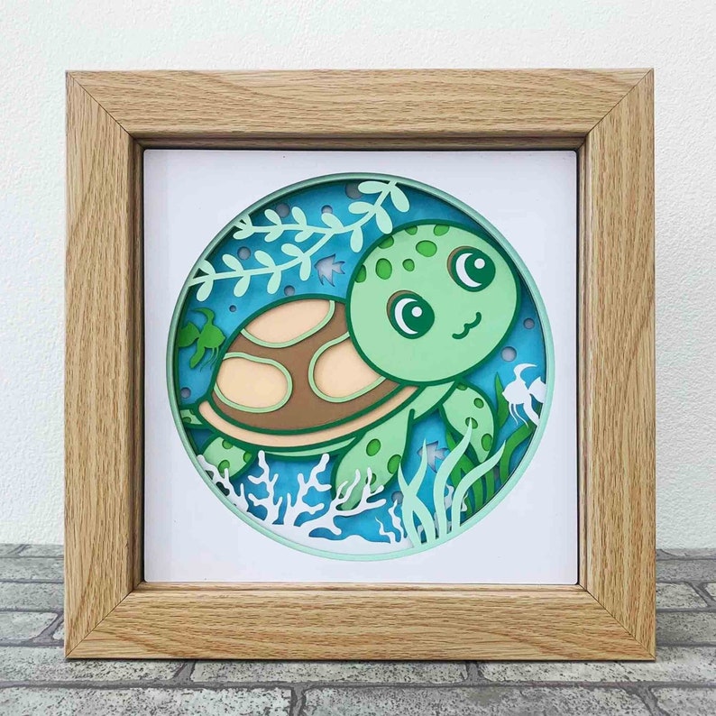 Turtle Shadow Box SVG/ 3D Animal SVG/ Nursery Room Decor/ - Etsy