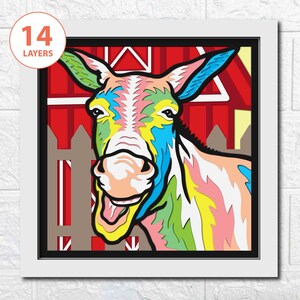 3D Donkey Layered SVG for Cardstock/ Farmhouse Decoration/ Barn Animal ...