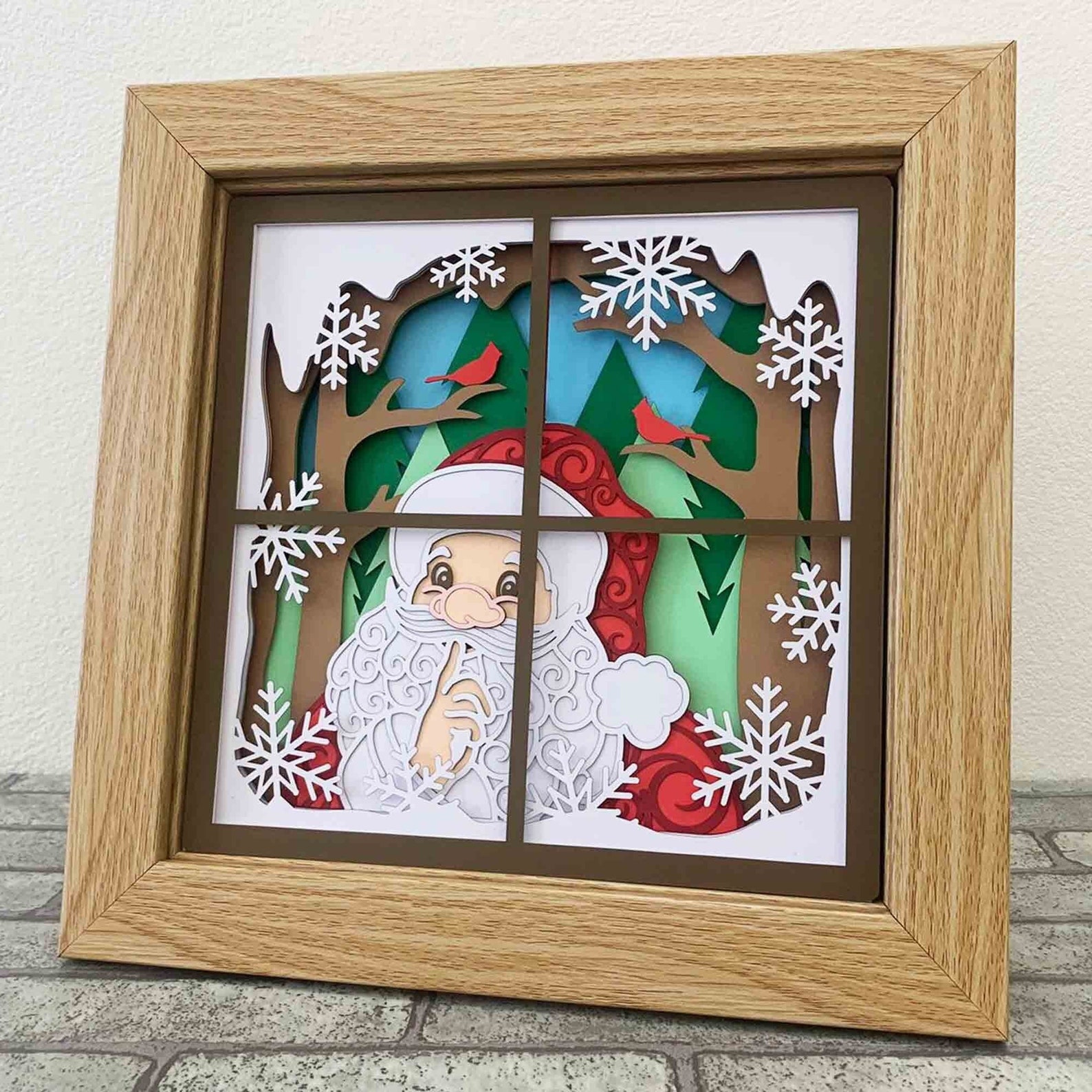 3D Santa at the Window Shadow Box SVG/ Christmas Home - Etsy