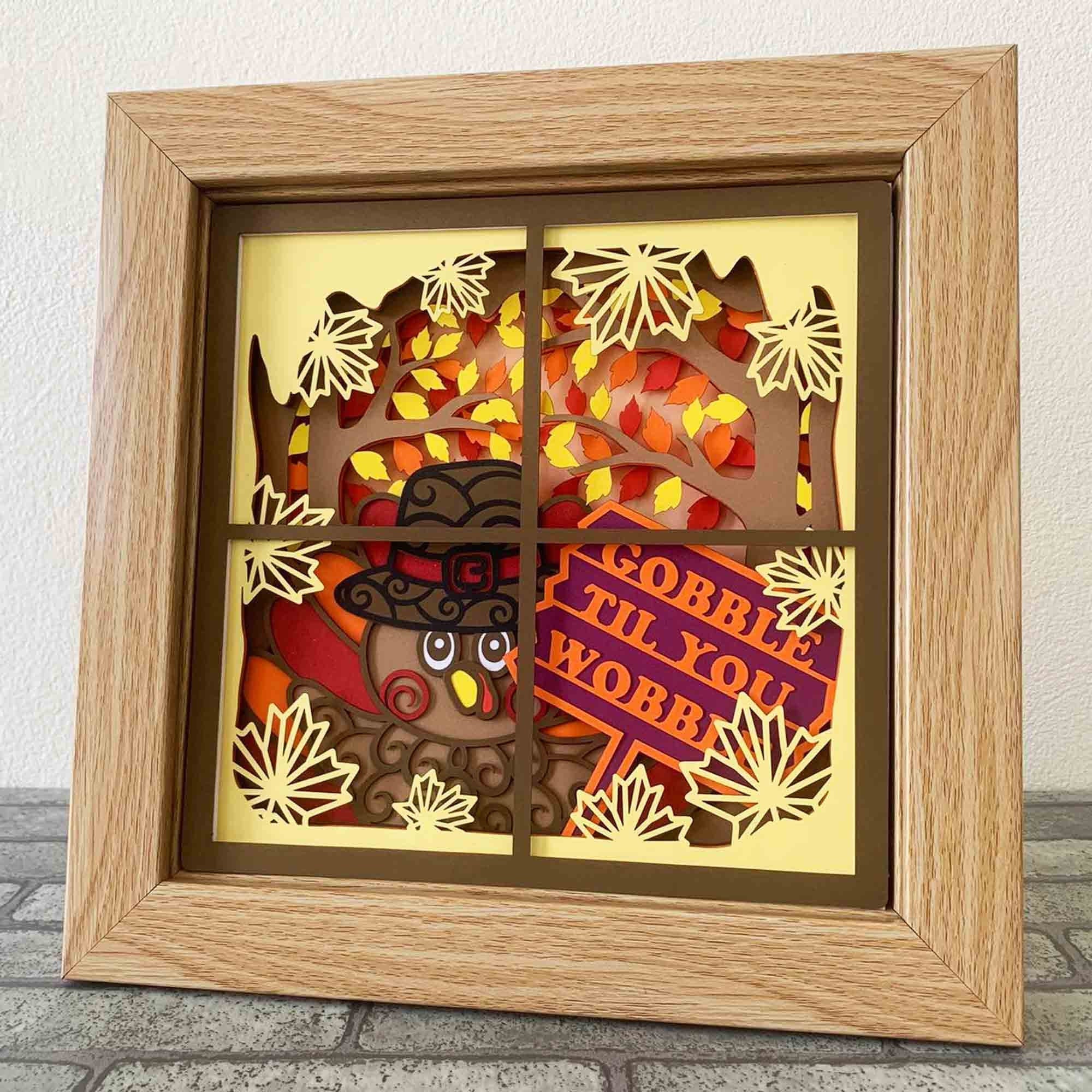 Thanksgiving Shadow Box SVG/ Peeking Turkey 3D Layer SVG/ - Etsy