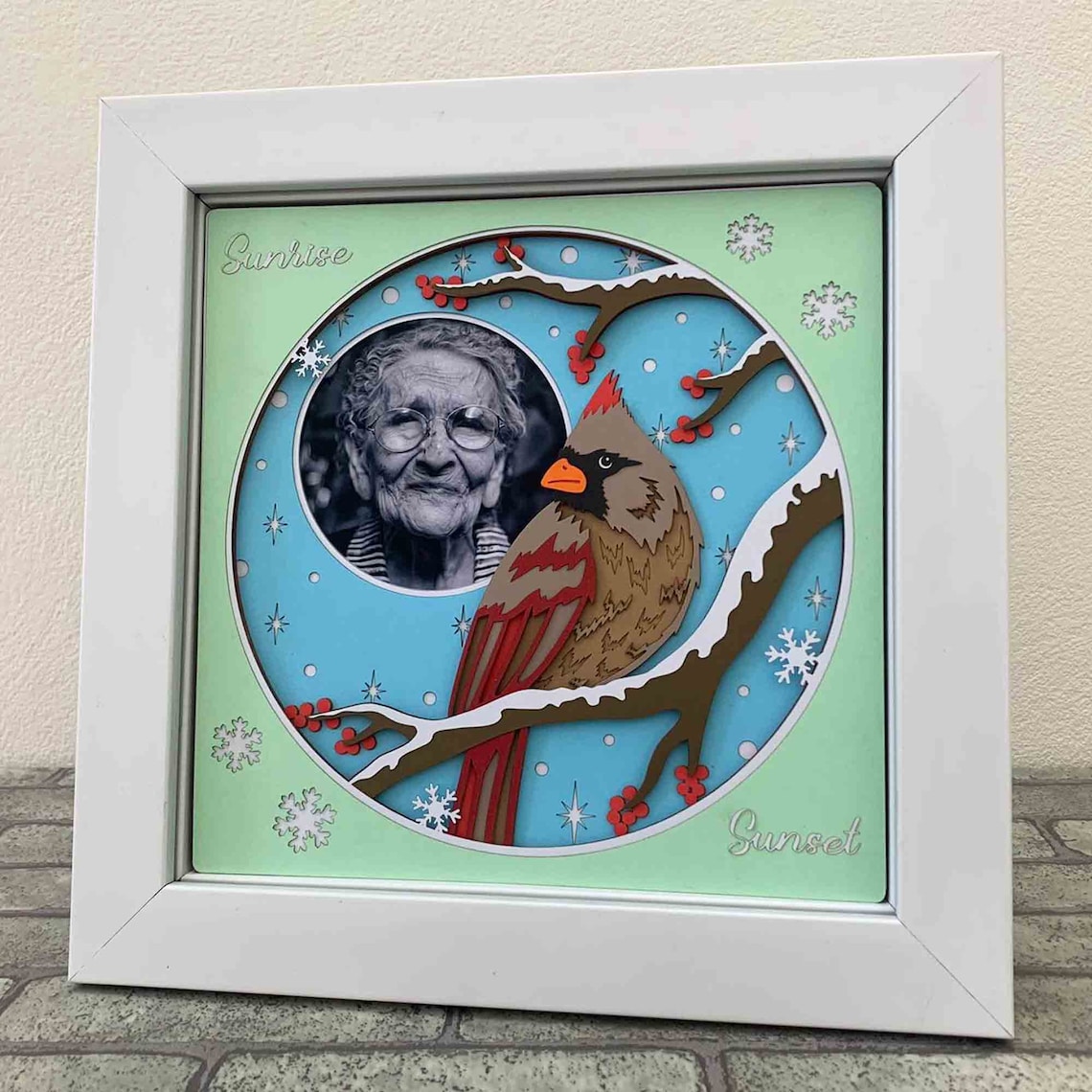 3D Cardinal Memorial SVG Female Cardinal/ Personalized - Etsy