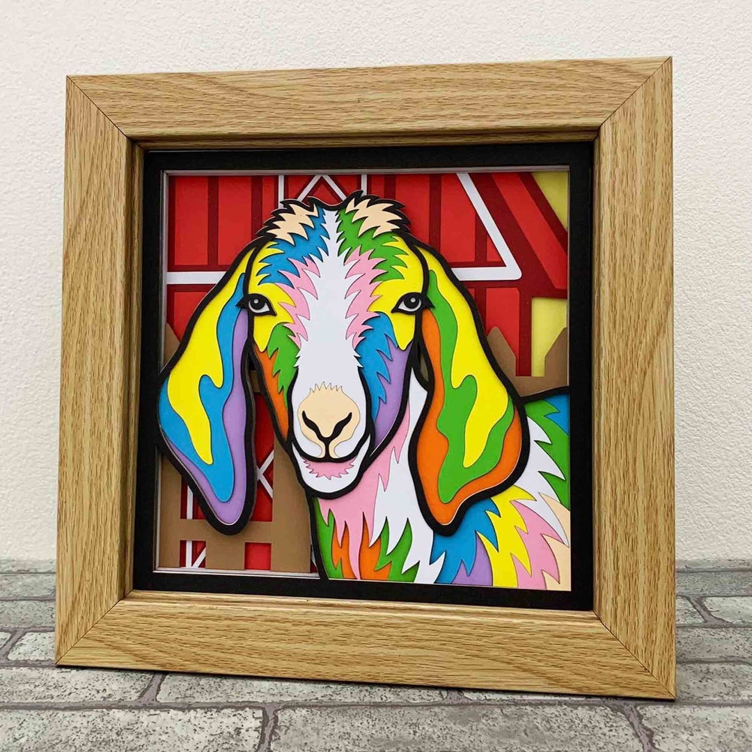 3D Goat Layered SVG for Cardstock/ Farmhouse Decoration/ Farm Animal ...
