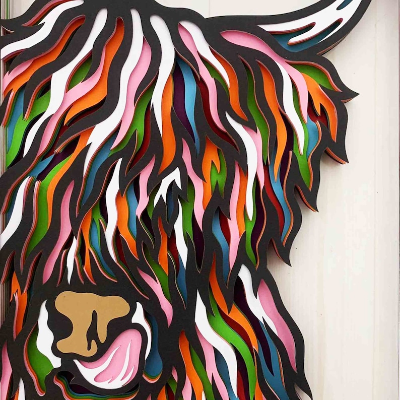 Highland Cow 3D Layered SVG/ Multicolor Cow Cardstock/ Cow - Etsy UK