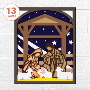 Self Standing 3D Nativity SVG Bundle/ Nativity 3D Cardstock/ Christmas ...
