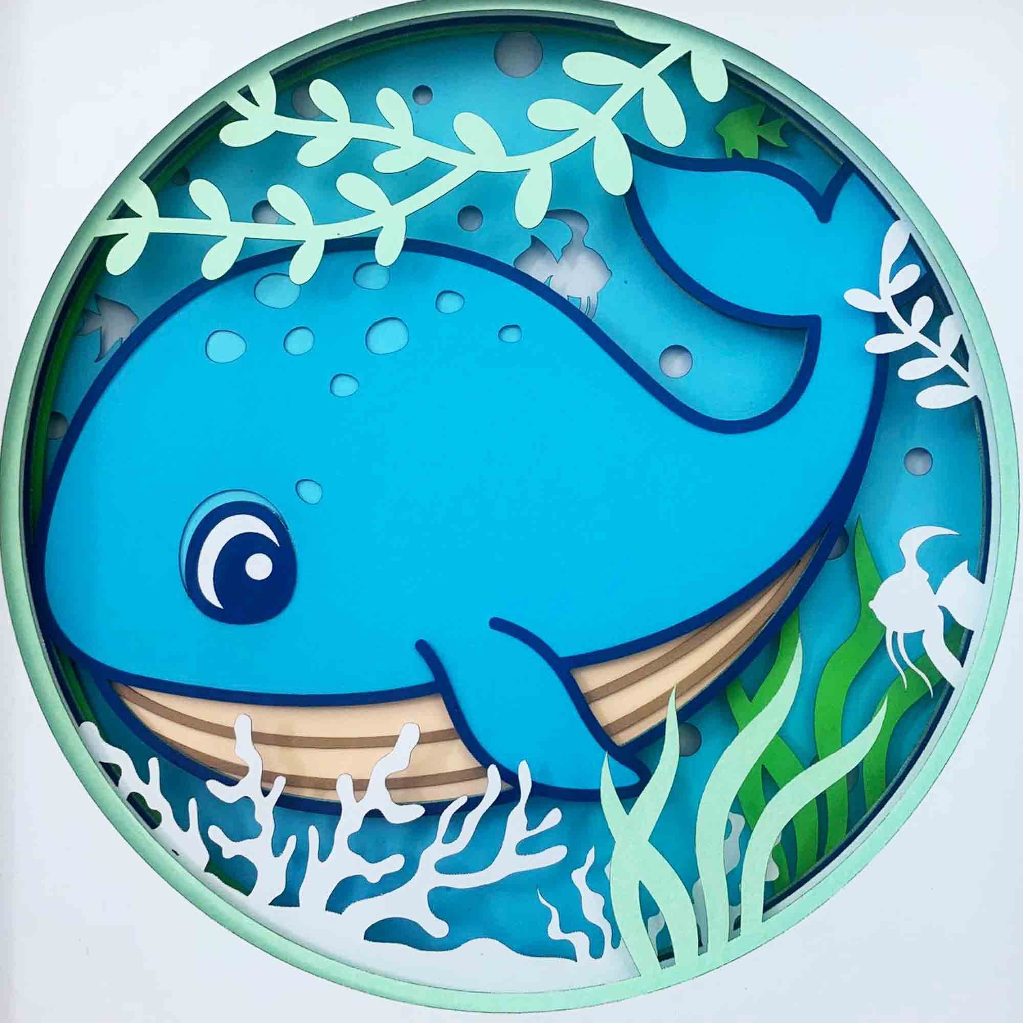 Whale Shadow Box SVG/ Sea Animal SVG/ Nursery Room Decor/ - Etsy UK