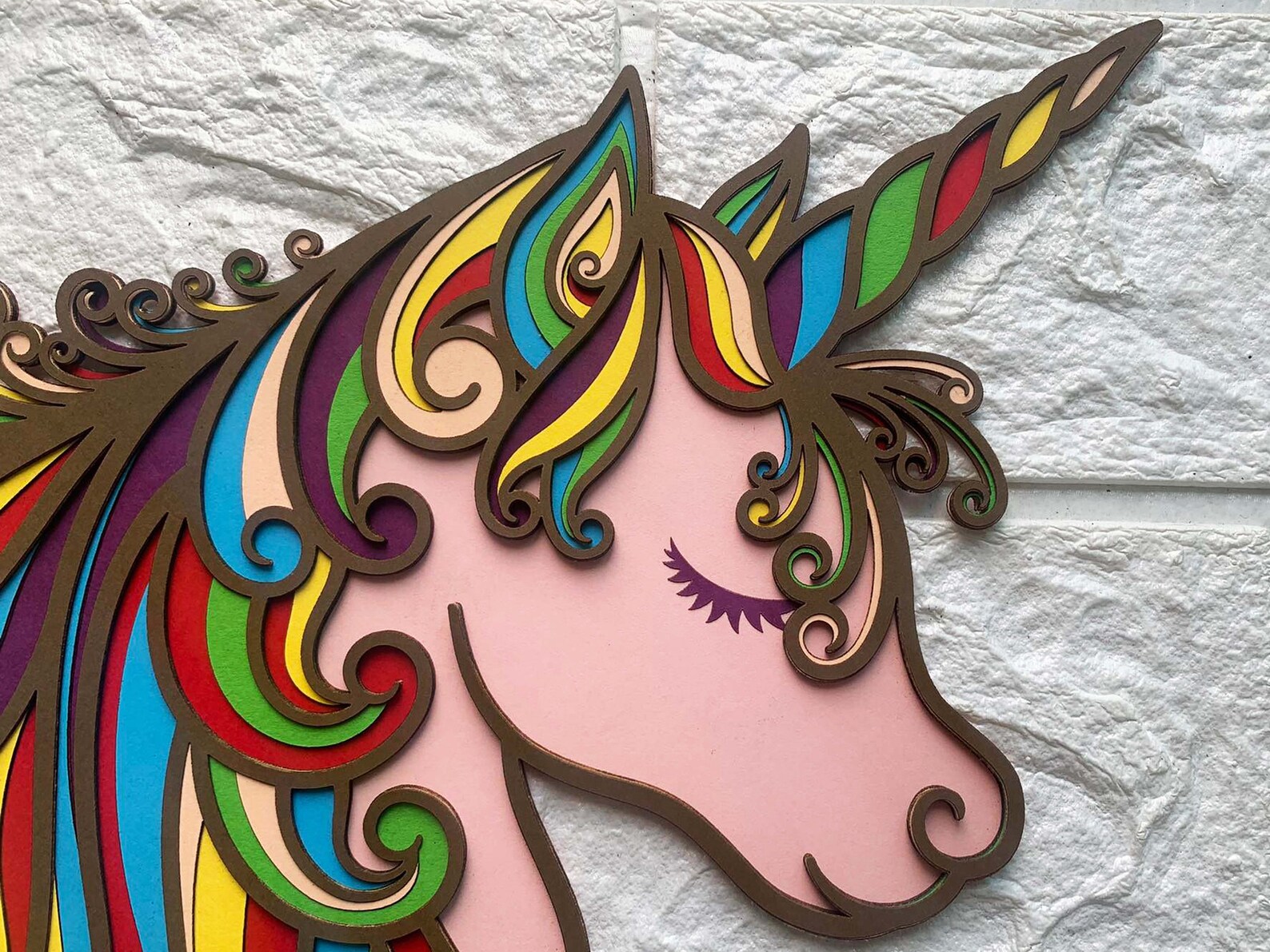 Rainbow Unicorn 3D Mandala SVG/ Birthday Gift for Baby Girl/ - Etsy