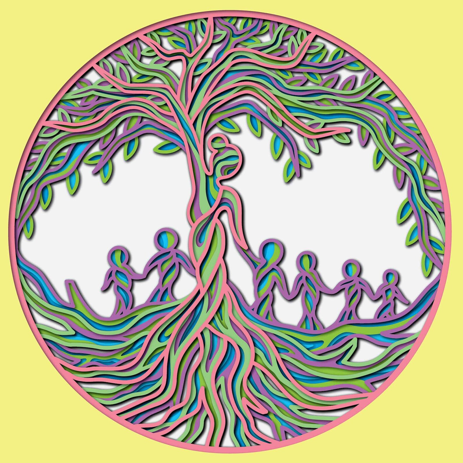 Mom of Six 3D Mandala SVG/ Mother Tree of Life Mandala/ Multilayer ...