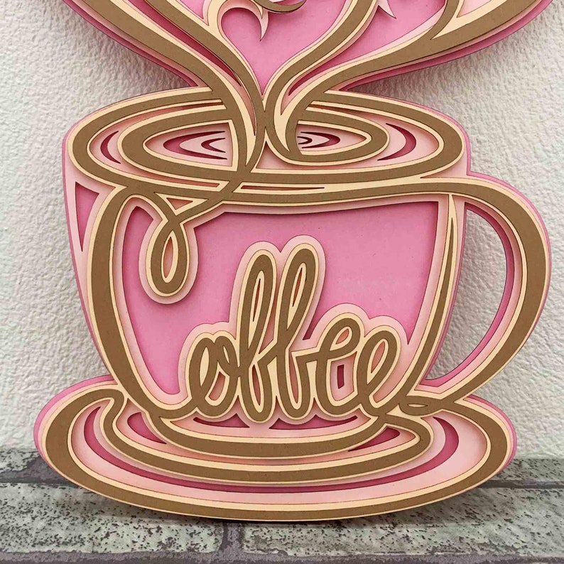 Coffee Cup With Heart Mandala SVG/ Multilayer for Laser/ - Etsy